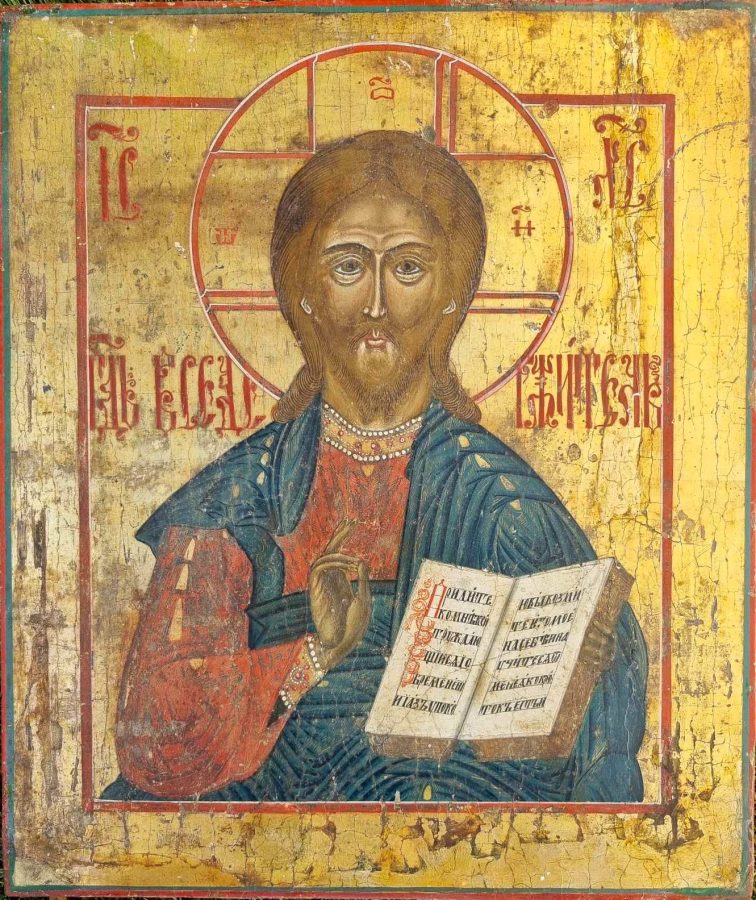 RUSSIAN ICON – CHRIST PANTOCRATE – SECOLO: Art & Antiques